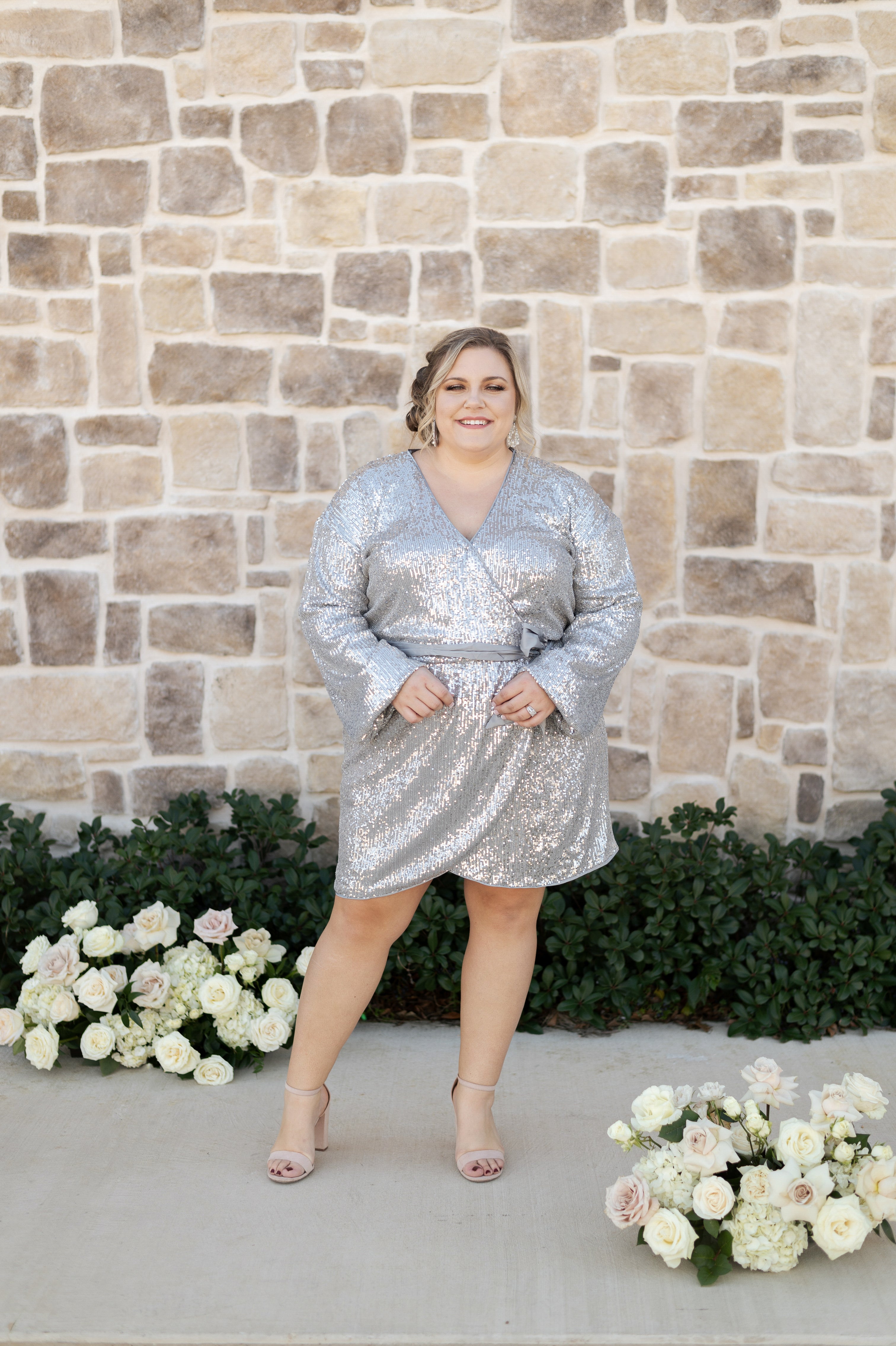 Brittany - Sequin Wrap Dress (Plus) – The Little Bride Dress Company